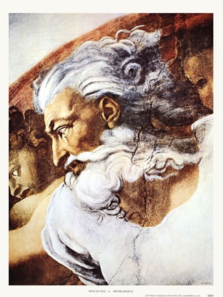 Head of God Fine Art Print by Michelangelo Buonarroti at FulcrumGallery.com