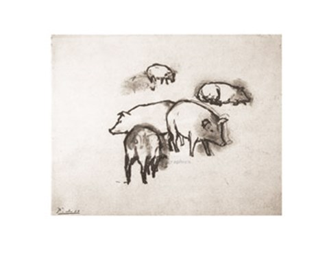 Pigs Fine Art Print by Pablo Picasso at FulcrumGallery.com