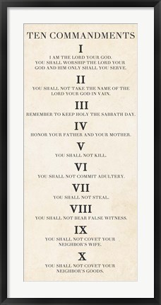 Ten Commandments - Roman Numerals Fine Art Print by Veruca Salt at ...