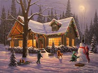 Christmas Scene Paintings | Christmas Scene Wall Art