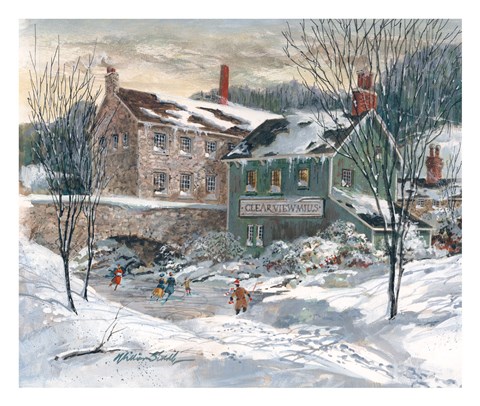 Skating at the Mill Fine Art Print by William Biddle at FulcrumGallery.com
