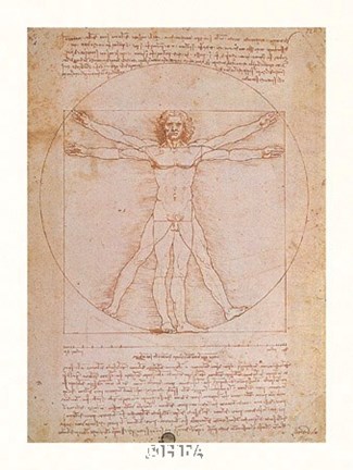 Study of Human Proportions Fine Art Print by Leonardo Da Vinci at ...