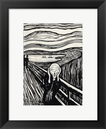 The Scream (from original Munch lithograph), c.1895 Fine Art Print by ...