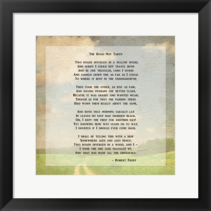 Robert Frost Road Less Traveled Poem Fine Art Print by Unknown at FulcrumGallery.com